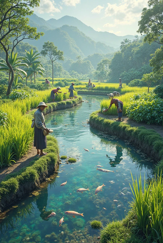 Create videos of farming, watering crops, planting rice, washing ...