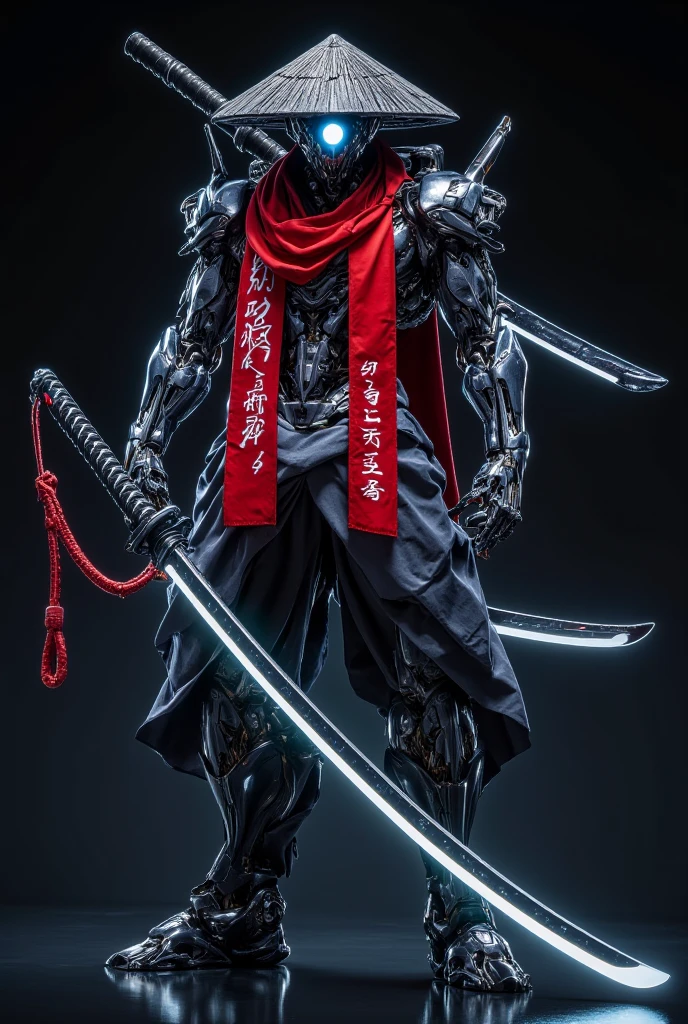 Weapon, sword, glowing, red_scarf, holding, holding_weapon, holding ...