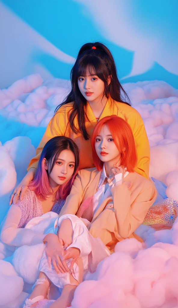 A 4-member girl group with their own style took a group photo for an ...