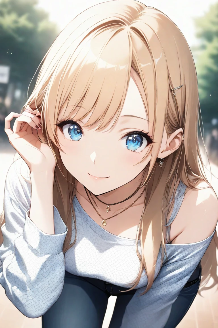 University,adult female,gyaru,( hand_on_own_ear,light smile - SeaArt AI