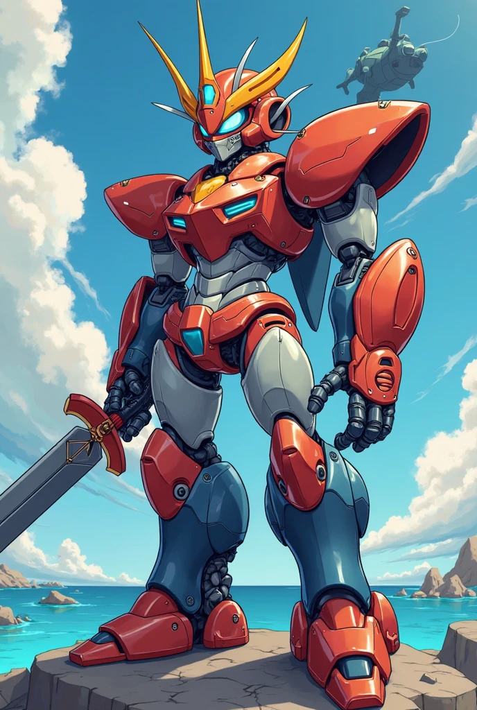 A close up of a cartoon character with a sword and a kite, scarab ...