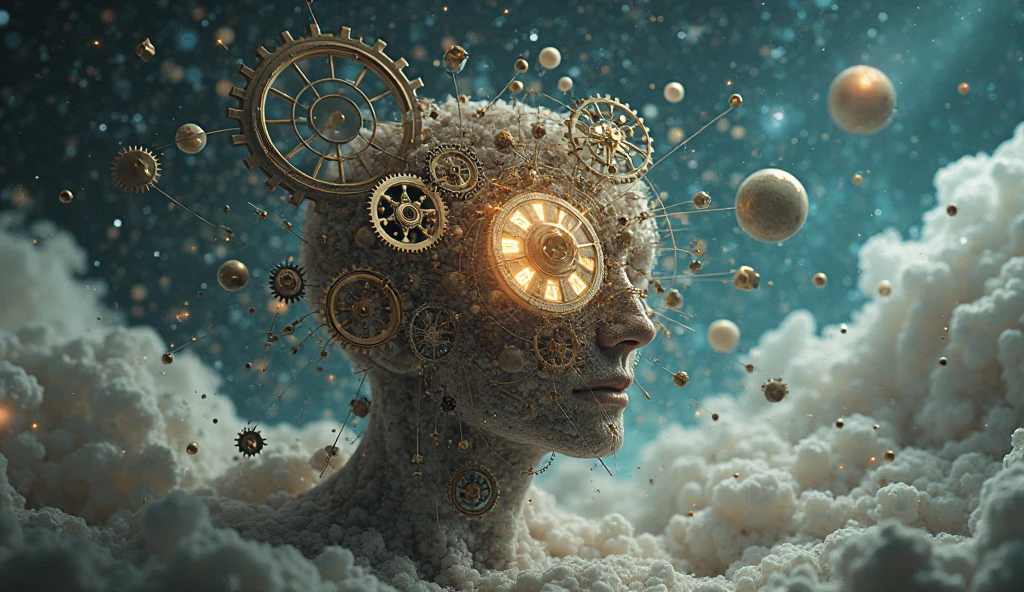 Biological clock dematerialized, gears floating in sync with lunar ...