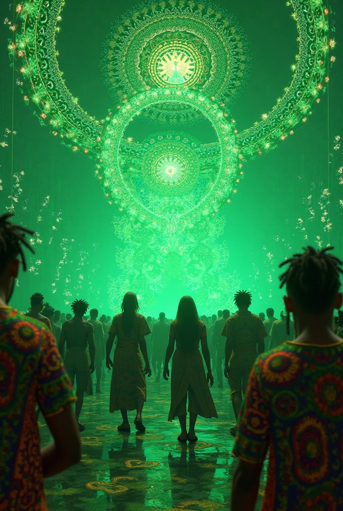 Hypnotic néon green circles jah rasta farai echoes of zion with weed ...