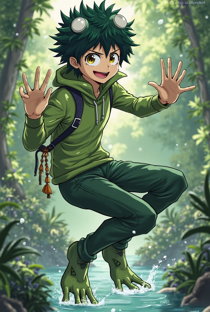 Male version of Tsuyu from My Hero Academy - SeaArt AI