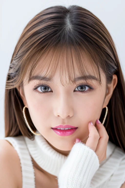 Young Japanese woman putting it on her cheek, 30th Generation - SeaArt AI