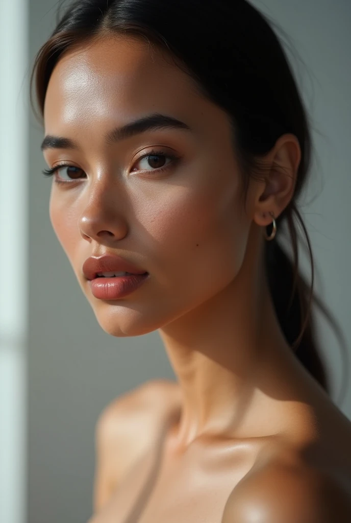 Full-body portrait of a woman with ultra-realistic skin, highly ...