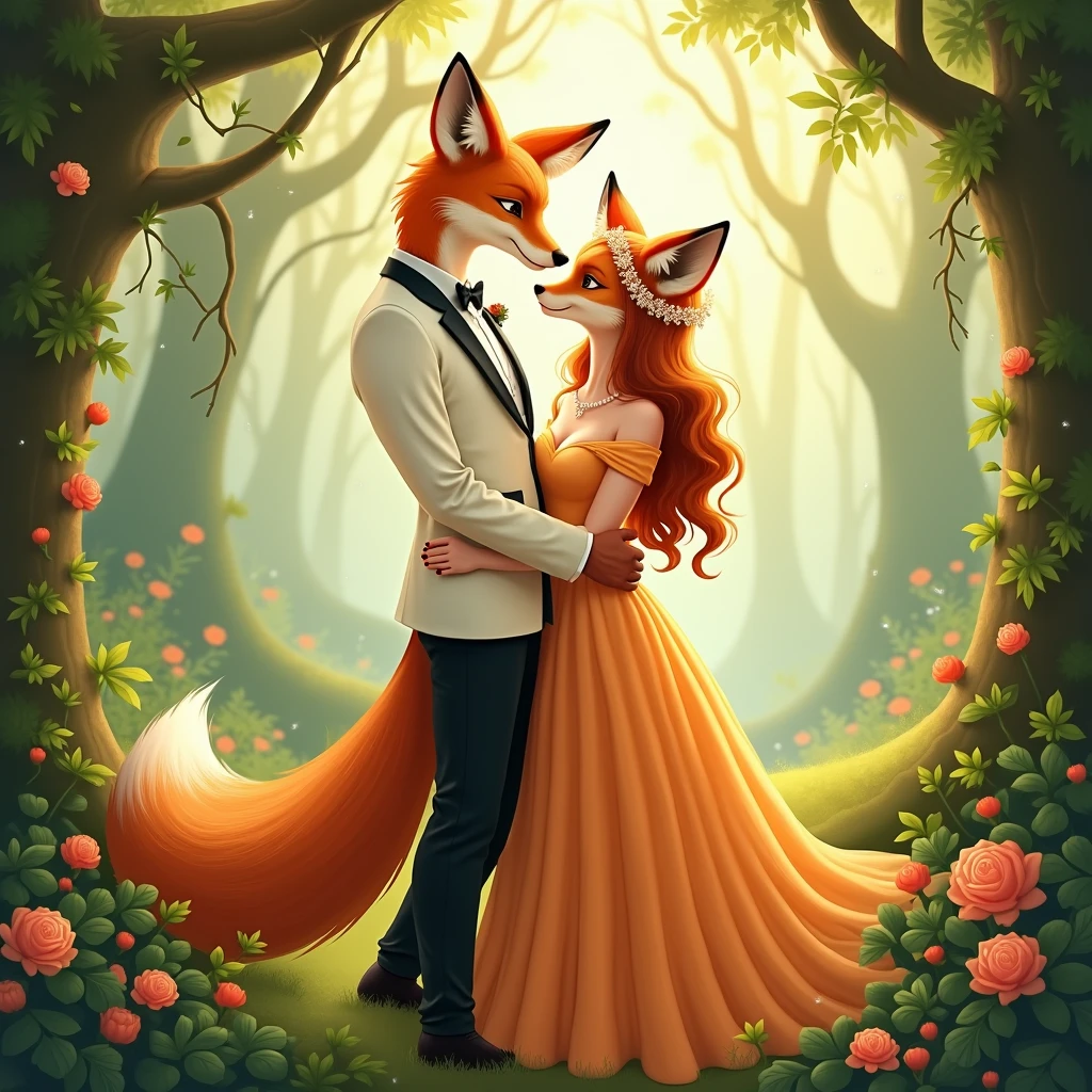 Married man fox with a white suit and black pants with a redheaded ...