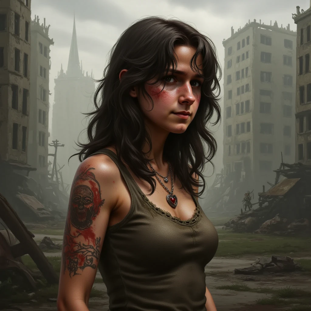 A gritty, post-apocalyptic female raider sex-slave, few clothes - SeaArt AI