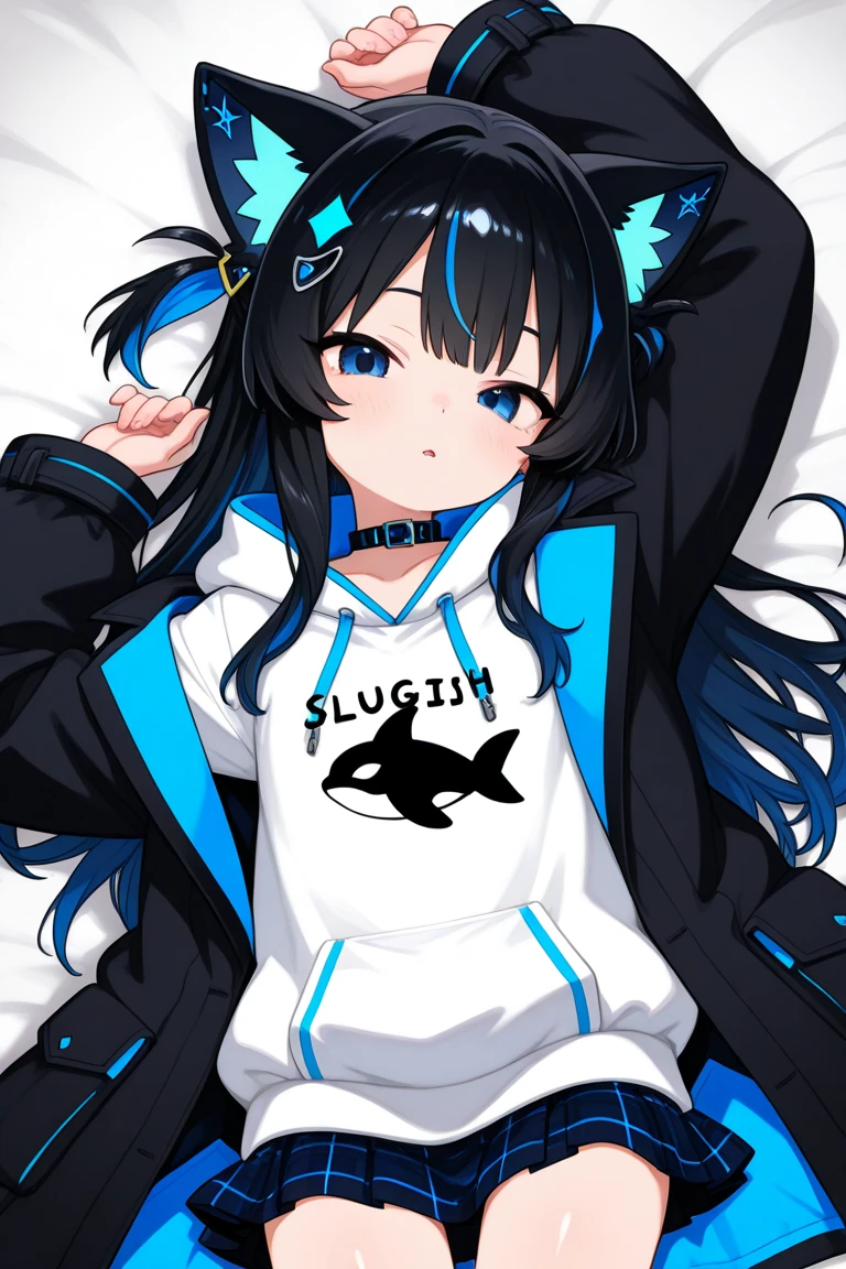 Sluggish petite girl Orca Personalization Long hair that stretches all ...