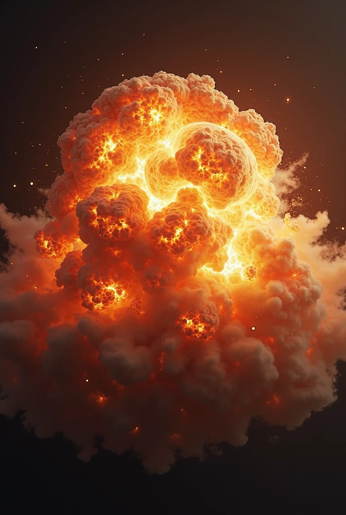 Explosion cloud in realistic style with strong orange and yellow tones ...