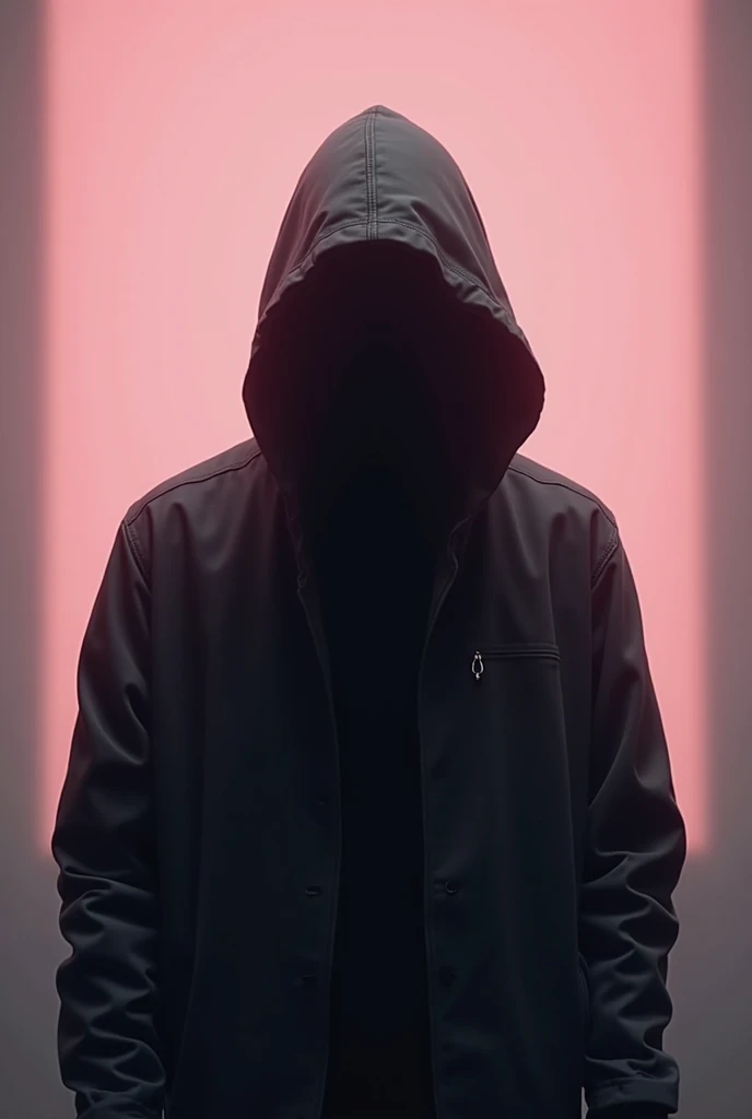 Secret and misterious person with a pink background and a black ...