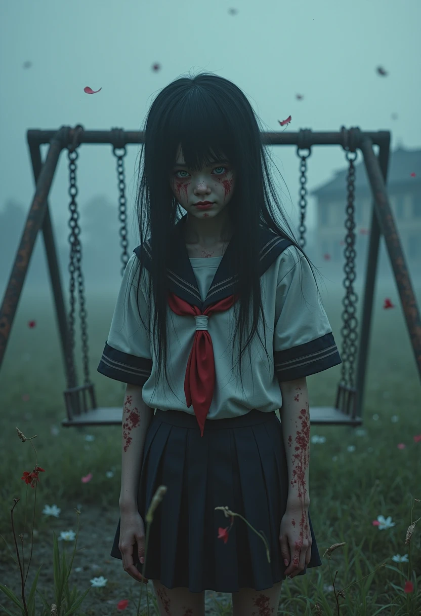 "The eerie and emotionally expressive image, depicting Hikisako - SeaArt AI