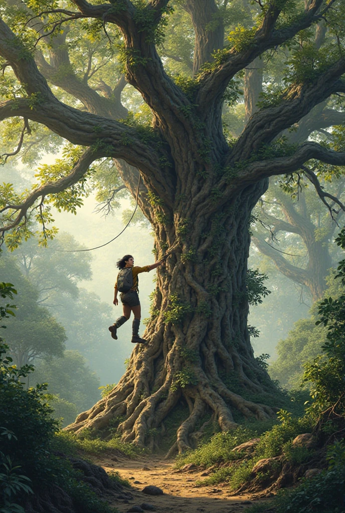 Talking tree and climber screaming in the tree rebellion - SeaArt AI