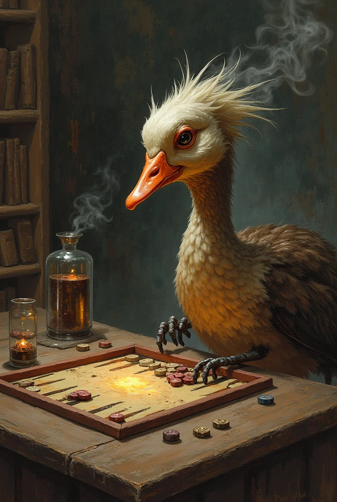 Burnt goose plays backgammon - SeaArt AI