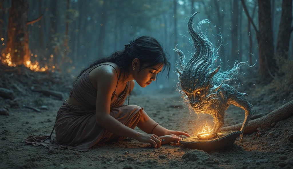 "Create a highly detailed, hyper-realistic digital painting showing a ...