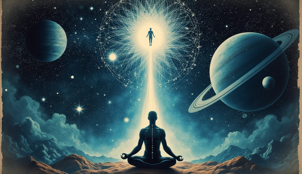 The overall tone is vintage and suggestive of metaphysical ideas ...