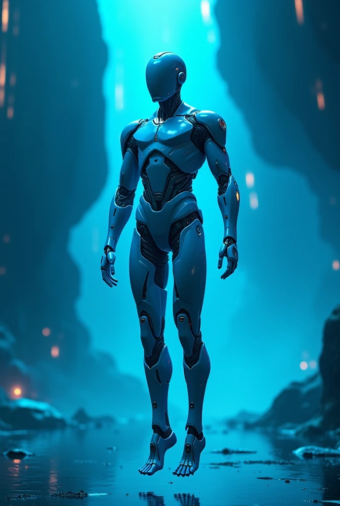 Artificial intelligence man in the form of a futuristic Android - SeaArt AI