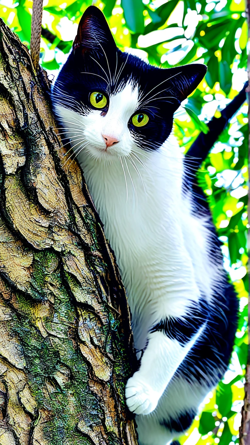 A cat on a tree - SeaArt AI