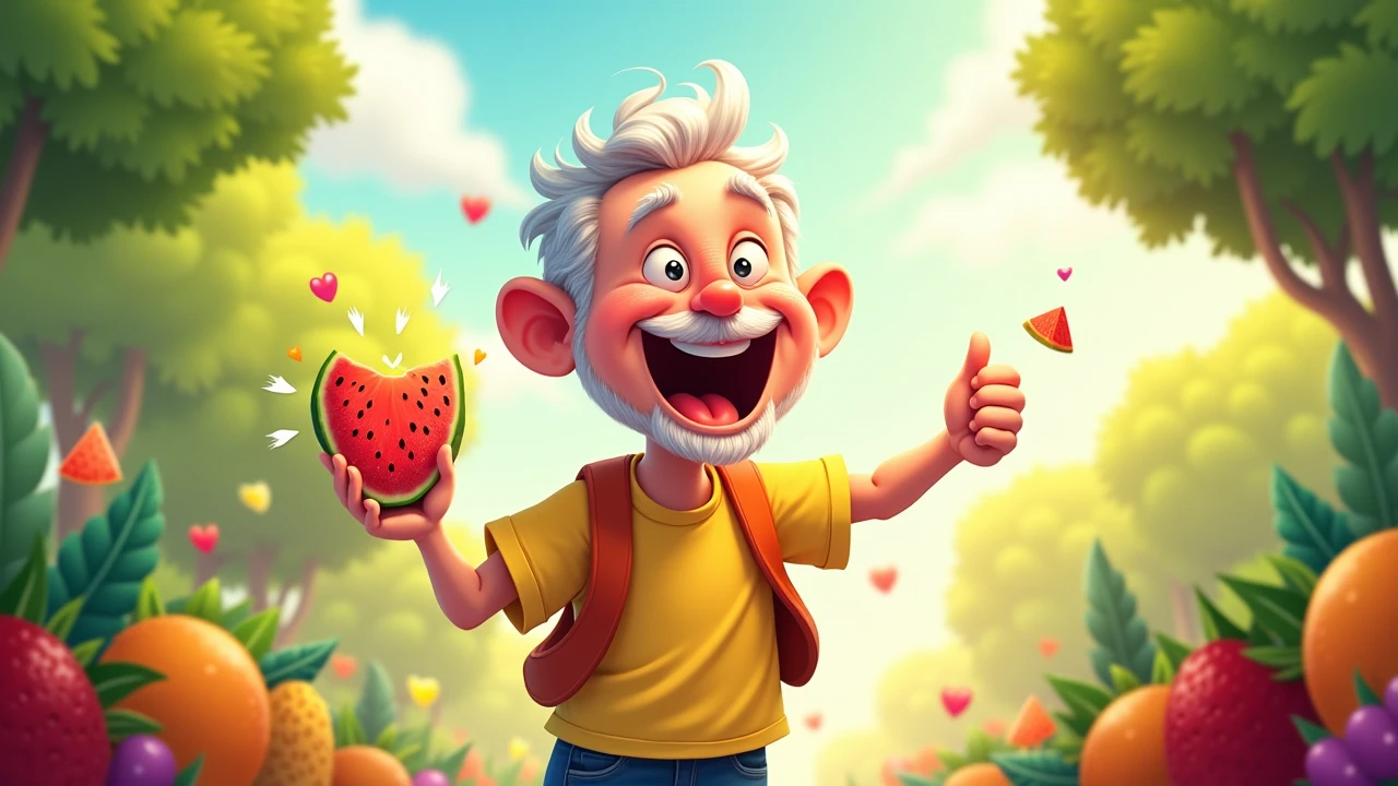 Prompt: 2D cartoon illustration of a senior man feeling energetic and ...