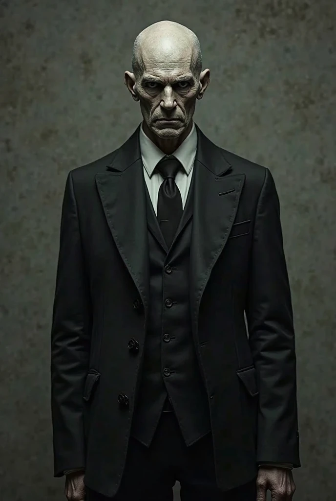 A pale man, known for having a cold, stern face. Wearing Dark formal ...