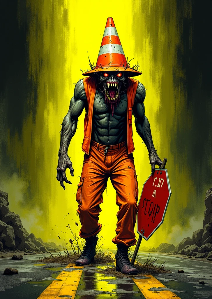 An extremely detailed comic book illustration depicting a horror movie ...