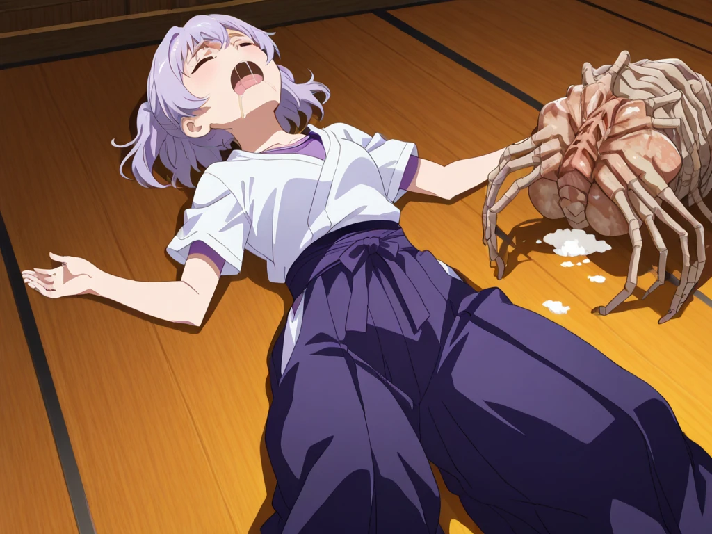 A doctor performing CPR on Shampoo's chest, closed eyes, mouth open ...