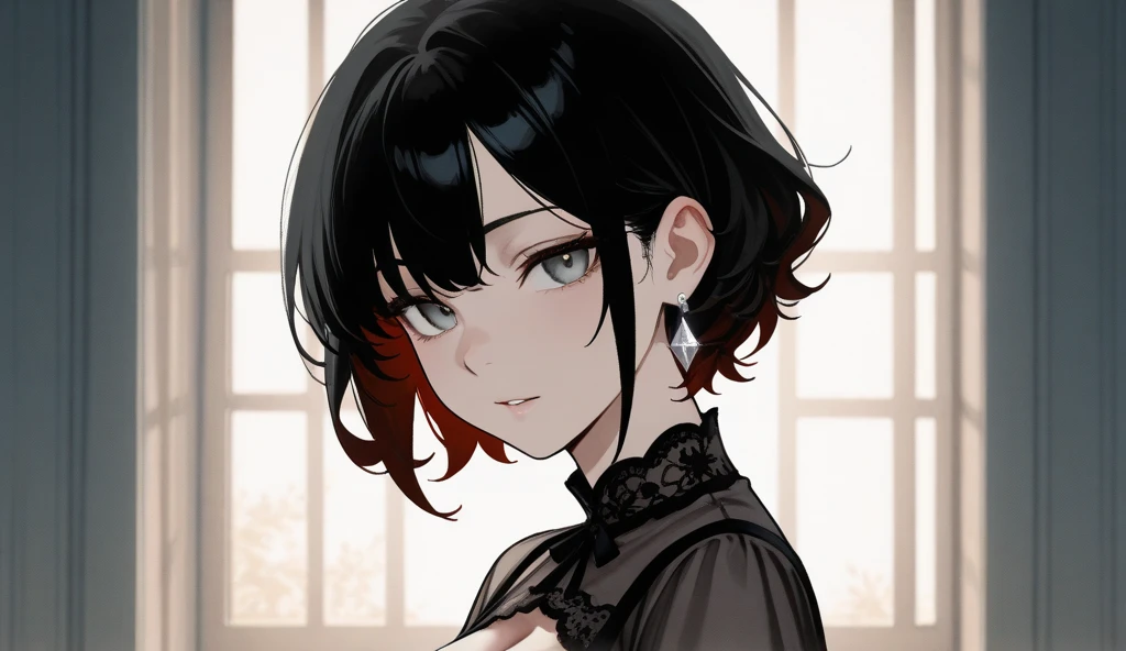 Generate an image with a distinctive anime art style, featuring a young ...