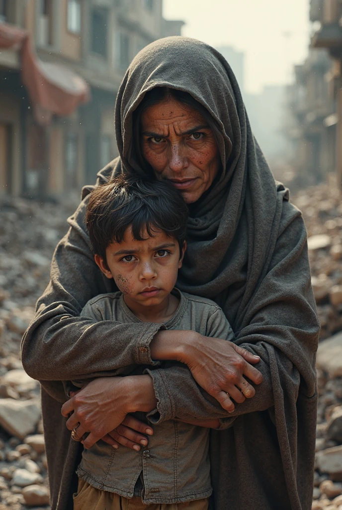 A Palestinian wounded mother - SeaArt AI