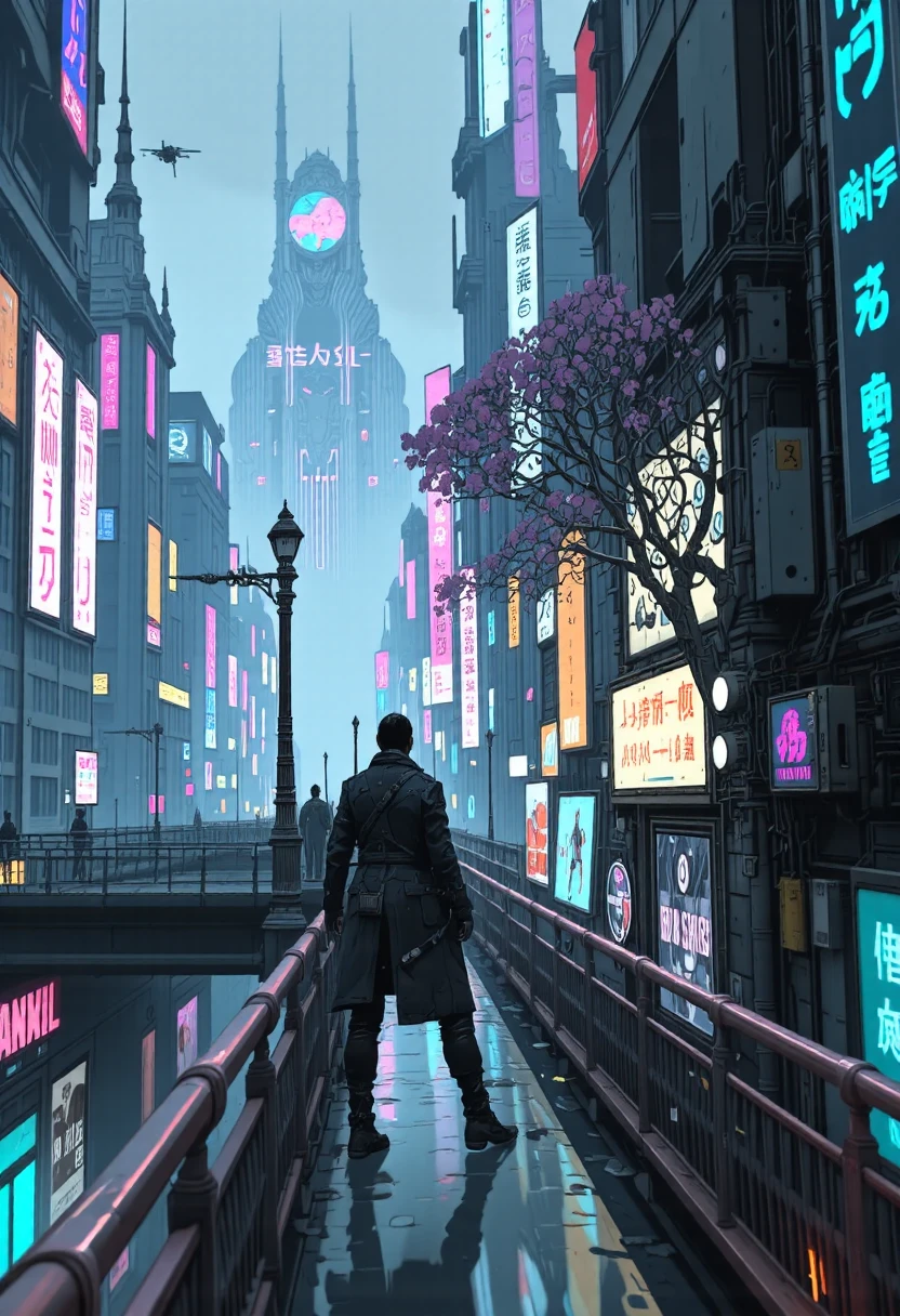 "A sprawling cyber-futuristic metropolis at night, inspired by Vadim ...