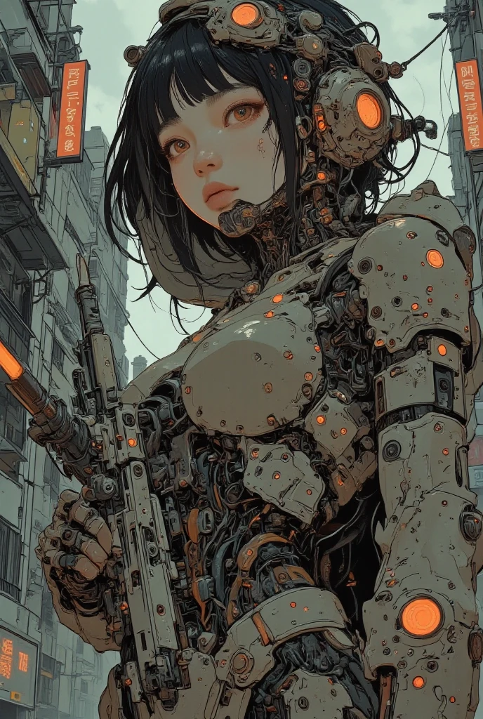 ((anime art style ((magazine cover)) illustration) of (perfect Asian ...