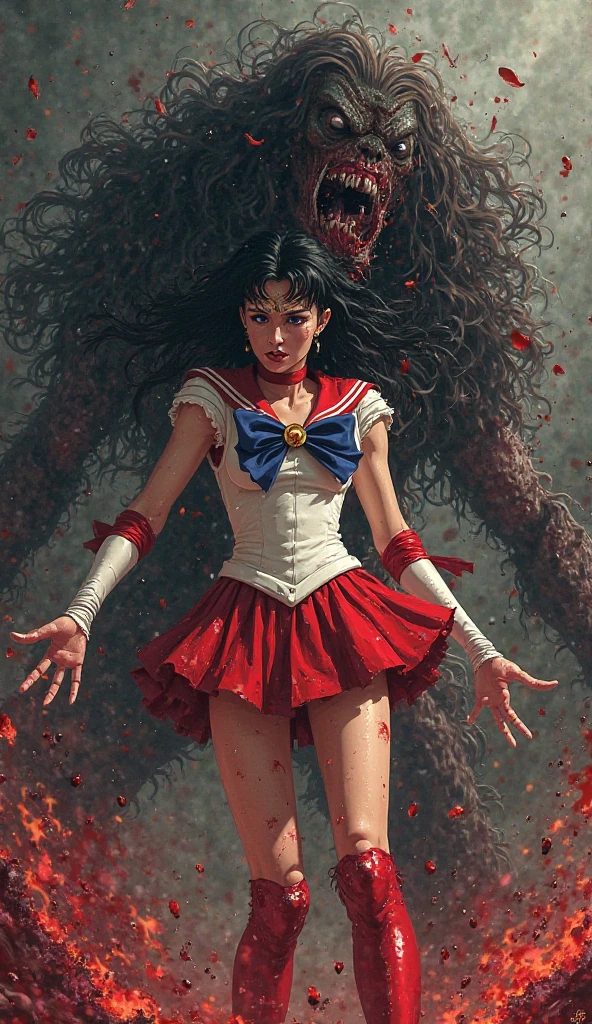 Sailor Mars Sasha Kaje Sailor Mars costumes are torn apart by monsters ...