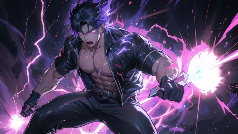 Ultra muscular male, muscles swelling, shirt ripping apart from muscle ...