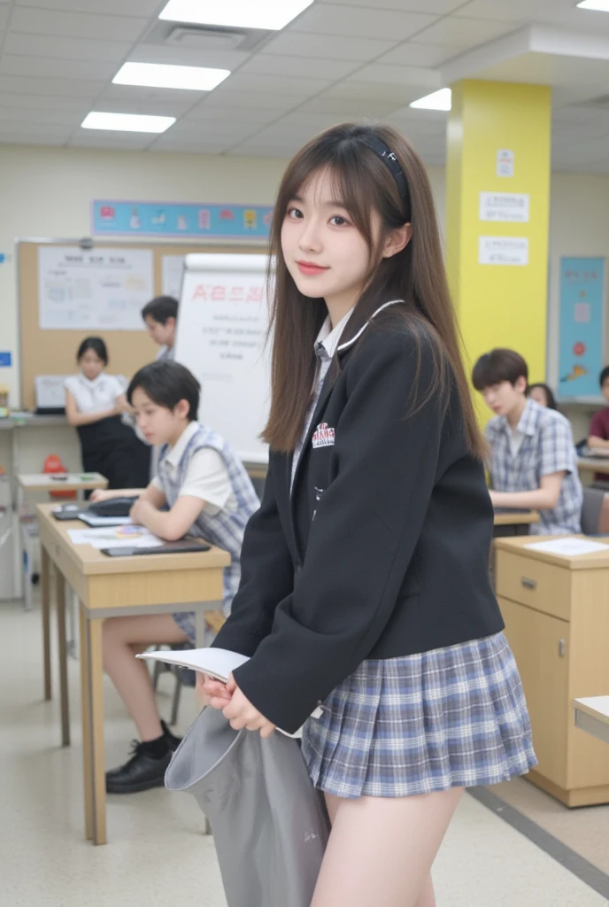 Female elementary school student peeing in the classroom, Realistic ...