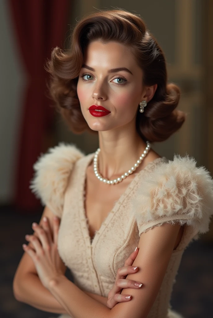 Mother. slim, feminine, with soft, but expressive facial features ...