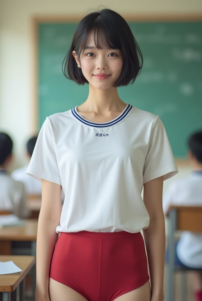 Japanese high school girl in gym clothes、very beautiful Japanese high school gir - SeaArt AI