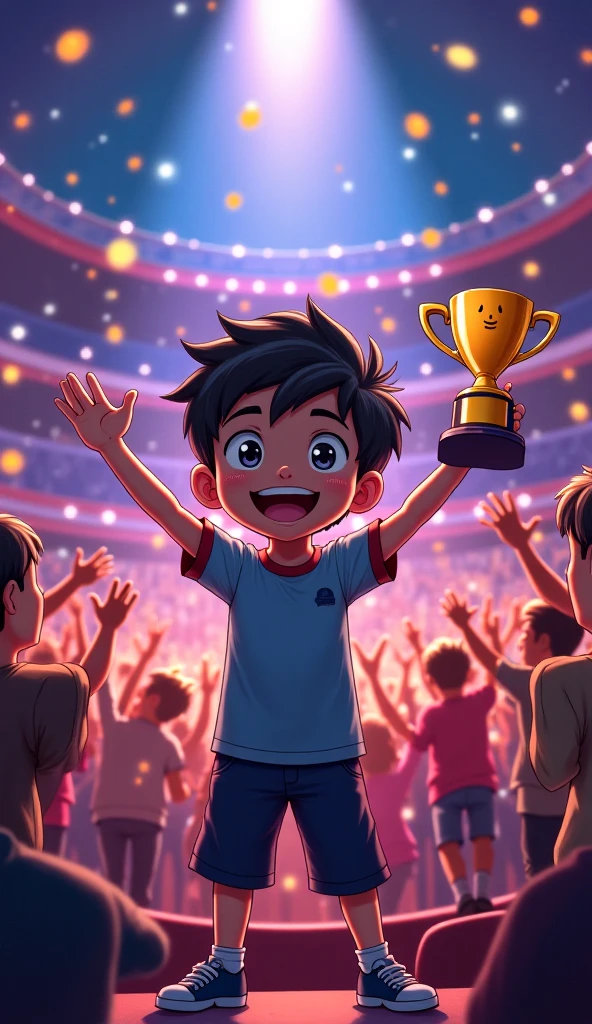 Create all image boys anime cartoon style: Person receiving an award on ...