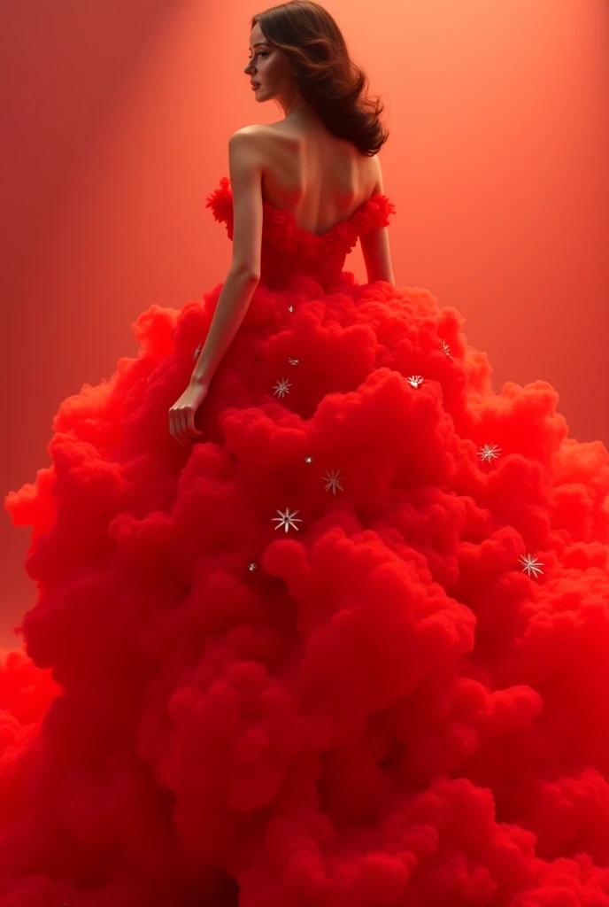 Gorgeous red fluffy dress - SeaArt AI
