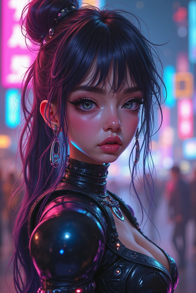 Create a gorgeous e-girl with big - SeaArt AI