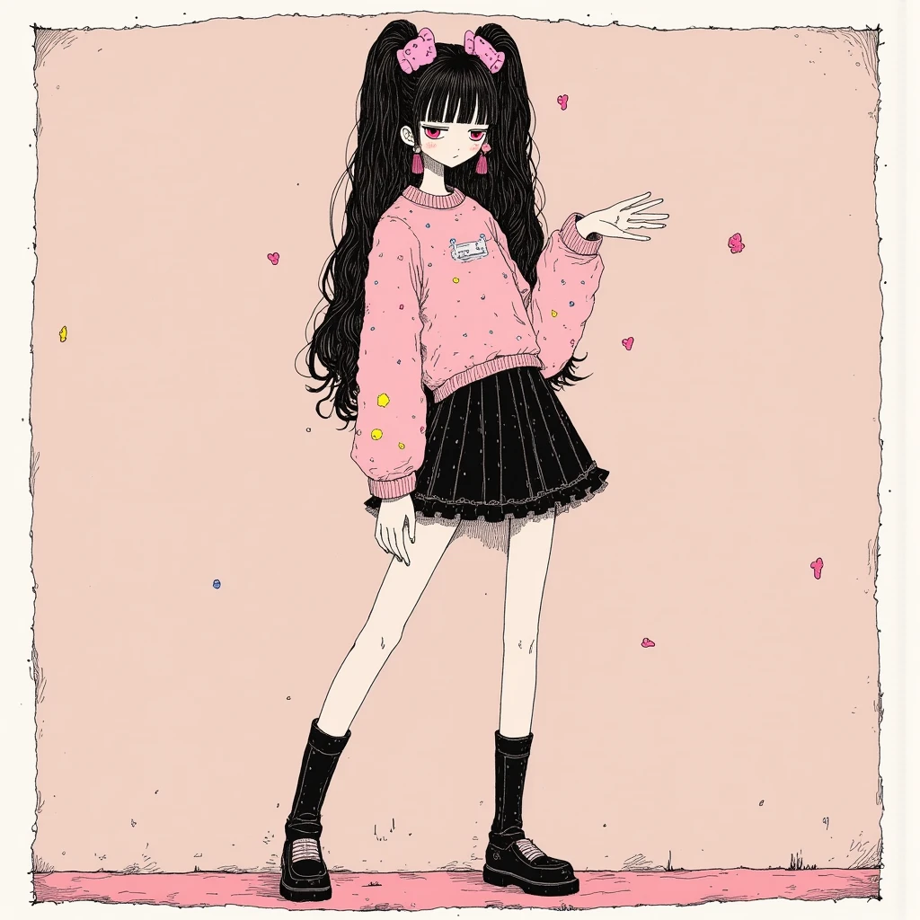 A girl , model, wearing trendy outfit, modern, tacky, futurestic outfit ...