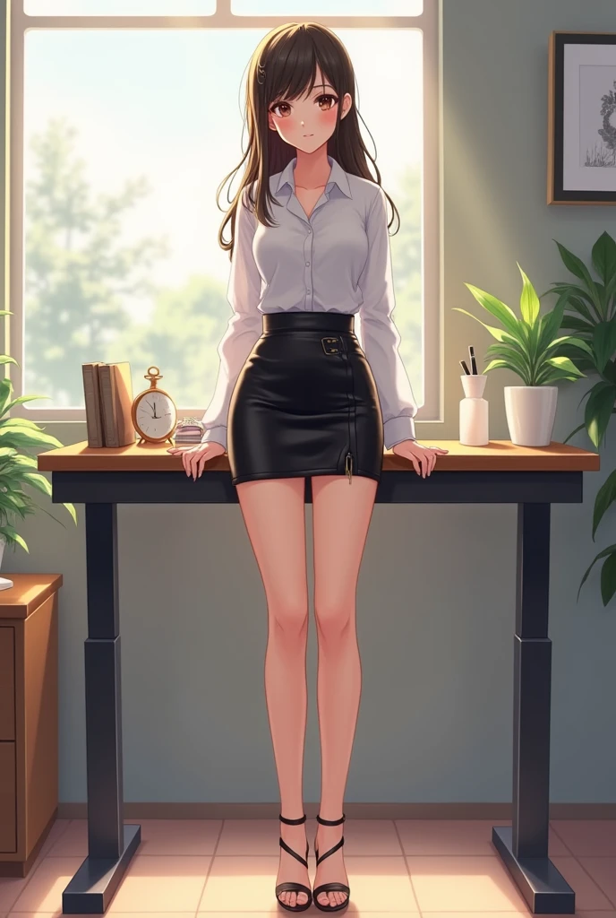 Realistic anime with digital painting waifu touch, full-body standing ...