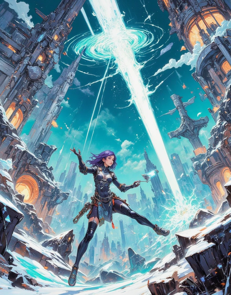 A high-quality, semi-realistic anime-style digital image with ultra ...