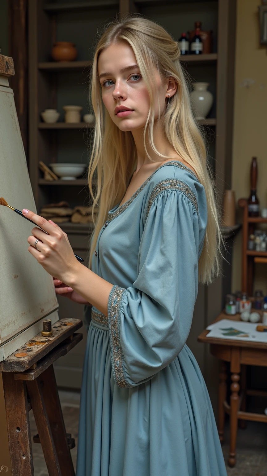 A stunning young Slavic woman, approximately 25 years old, with long ...