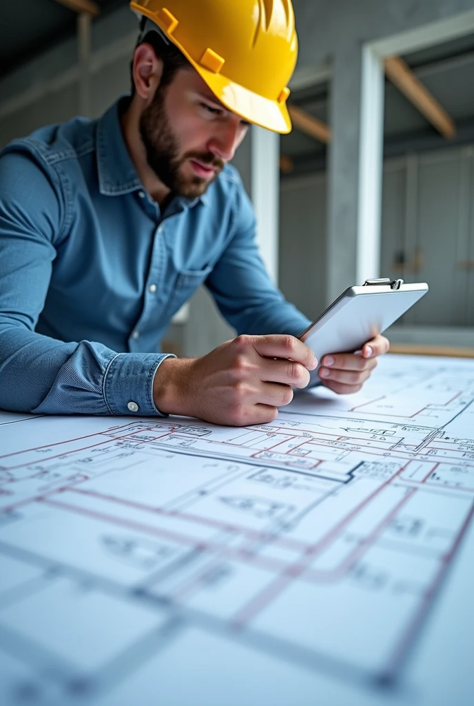 A realistic and professional scene showing a civil or electrical ...