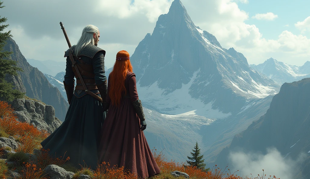 The young 30years witcher wild hunt. the witcher himself with triss the ...