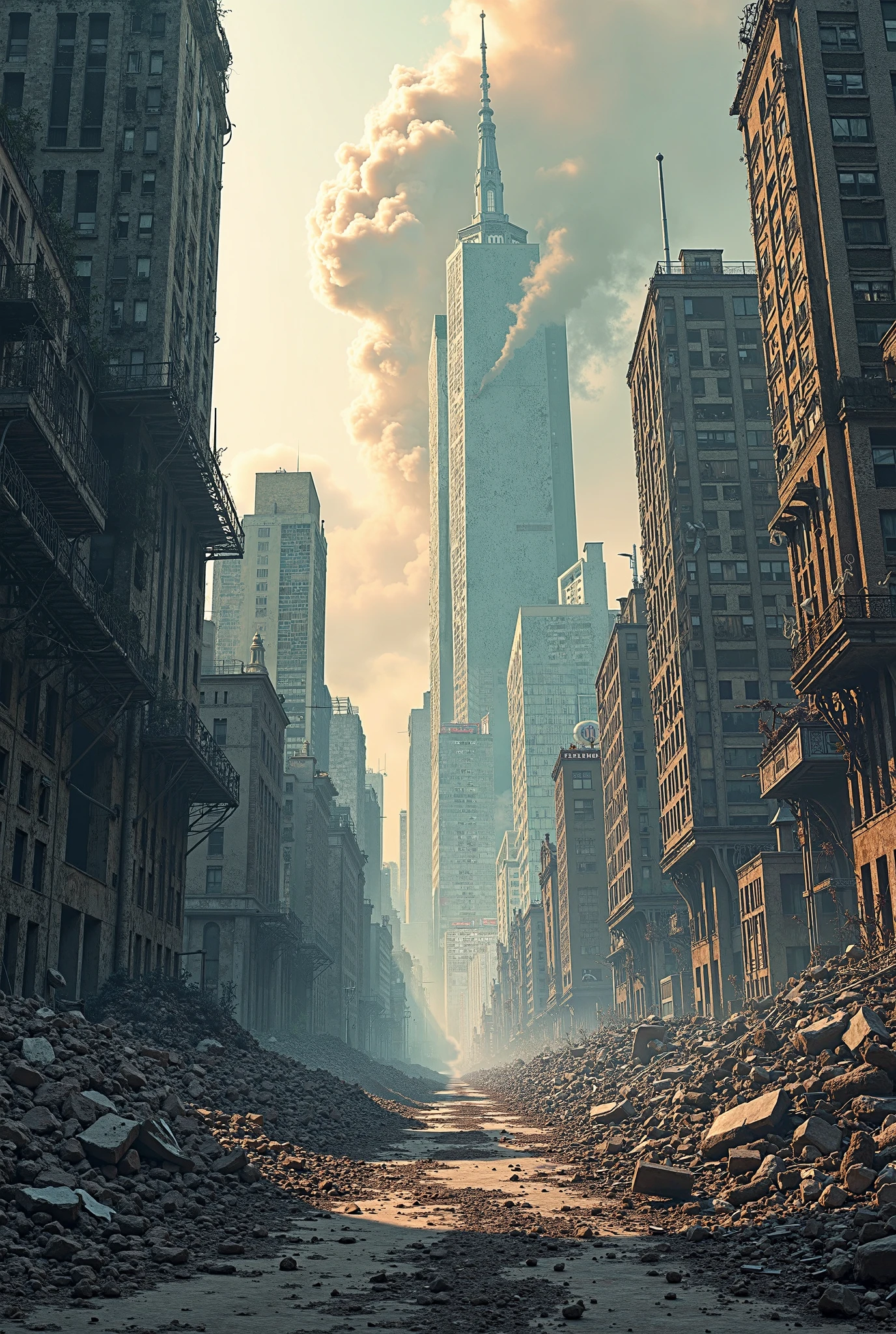City destroyed in the Marvel style of Avengers without the characters ...