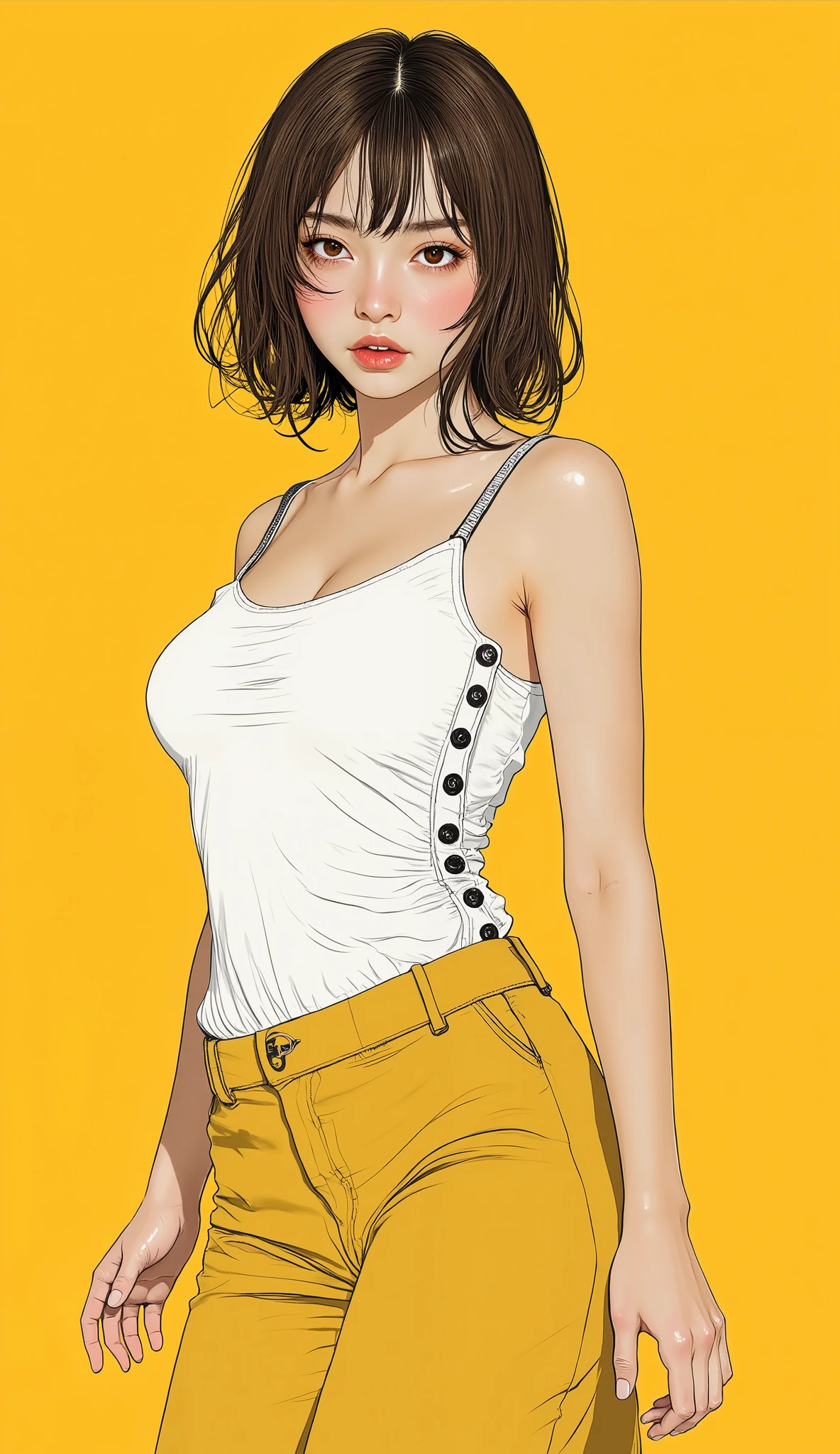 Zoom up on a very beautiful Japanese woman changing clothes、forward ...