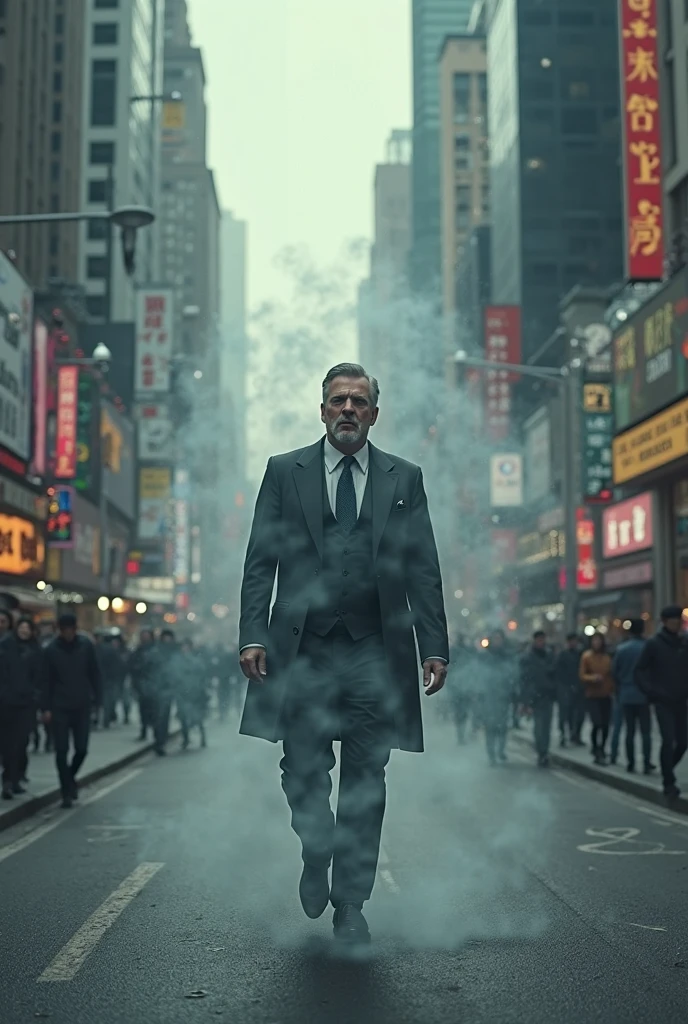 Man on the street disappearing forever - SeaArt AI