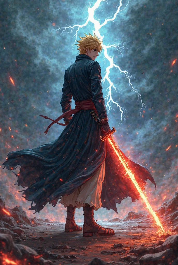 Imagine Ichigo in his Bankai, standing in the middle of a stormy ...