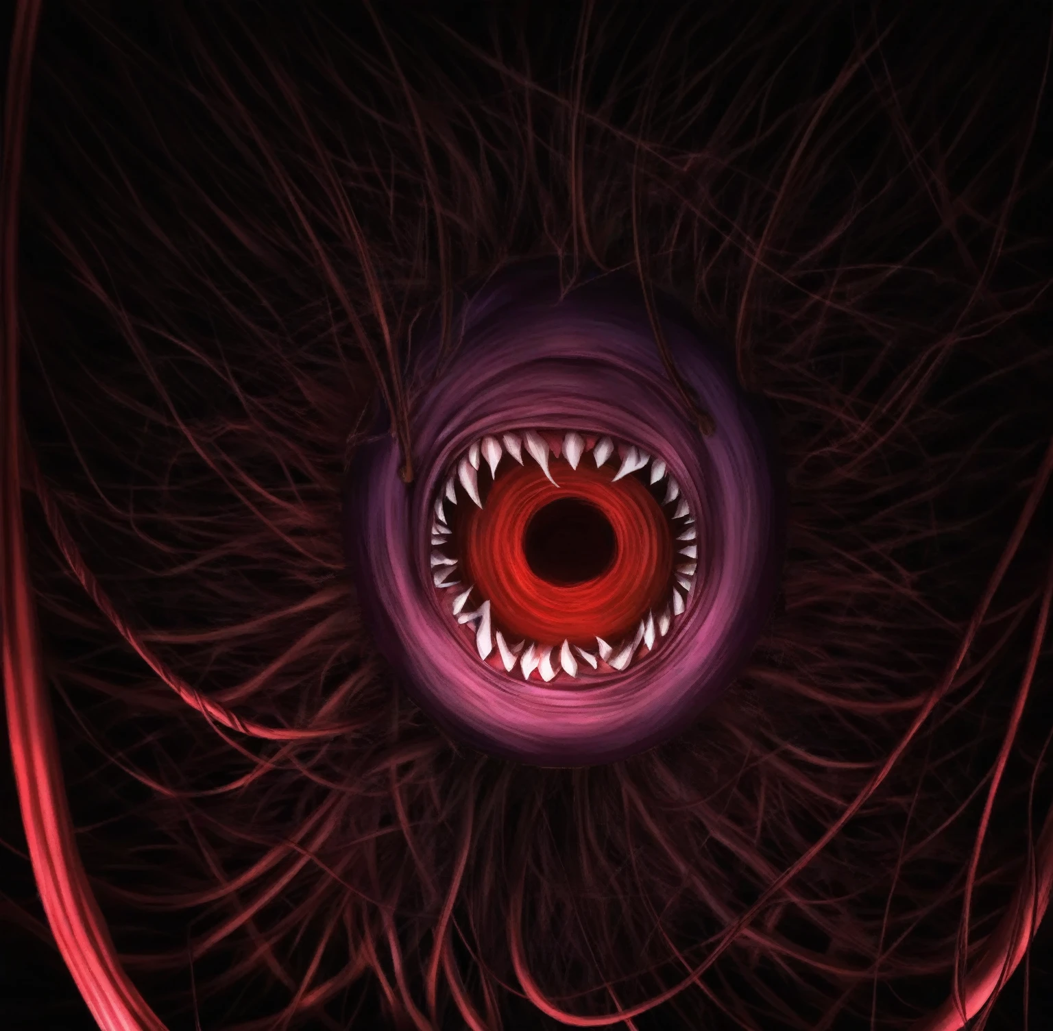 Grotesque film frame, horror movie, floating heads, stylized art ...