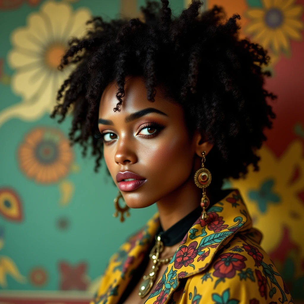 Woman Lo-Fi, Afro, Caribe, afro futurism, Vintage, - SeaArt AI